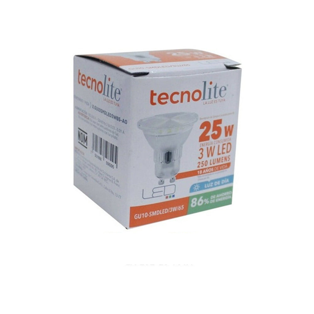 LAMPARA TECNO GU10 LED 3W TECNO LITE – Distribuidora Luz